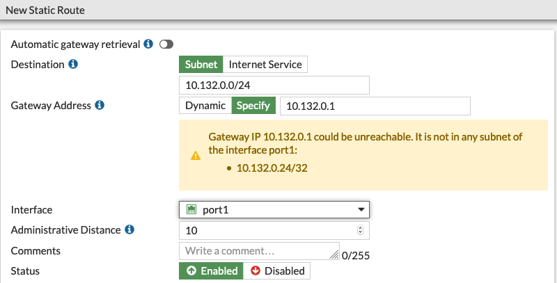 Configuring static addressing in FortiOS | FortiGate Public Cloud 7.6.0 | Fortinet Document Library